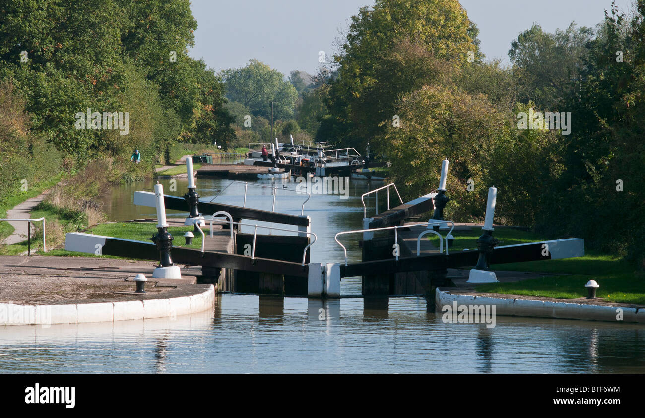 grand union canal hatton flight of locks warwickshire midlands england ...