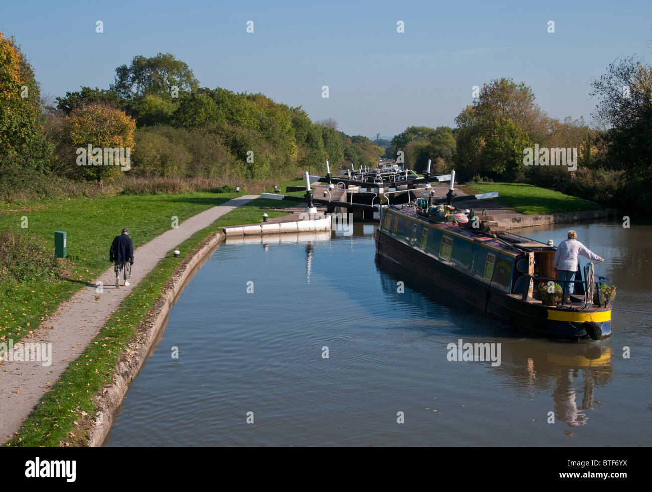 grand union canal hatton flight of locks warwickshire midlands england ...