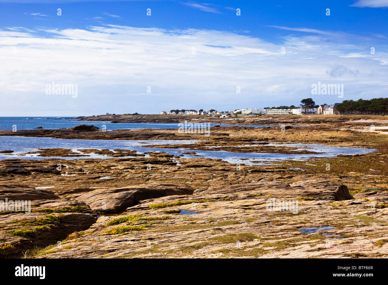 Town of Quiberon on the Quiberon Peninsula, Morbihan, Brittany, France ...