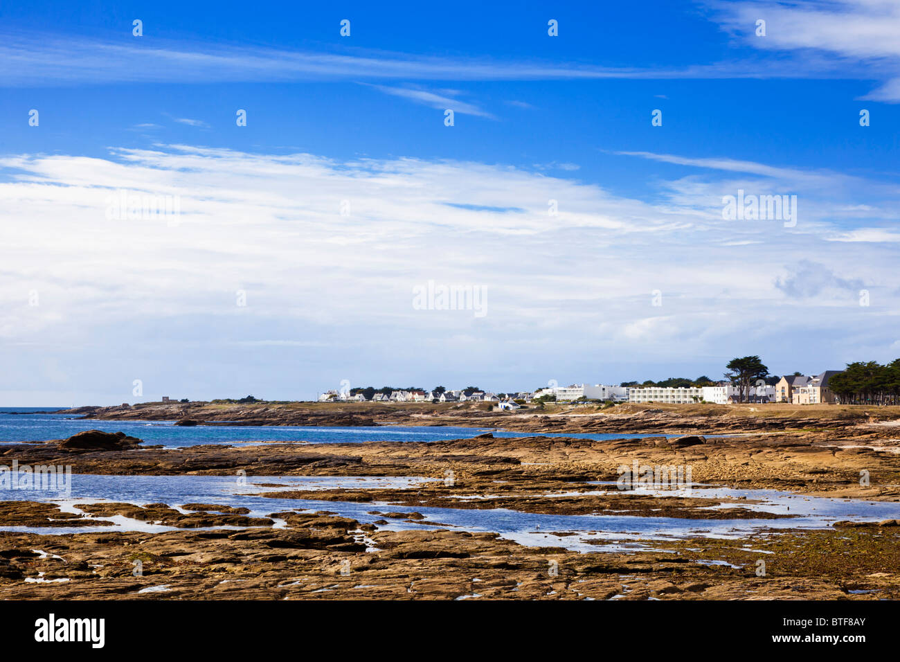 Town of Quiberon on the Quiberon Peninsula Morbihan Brittany France ...