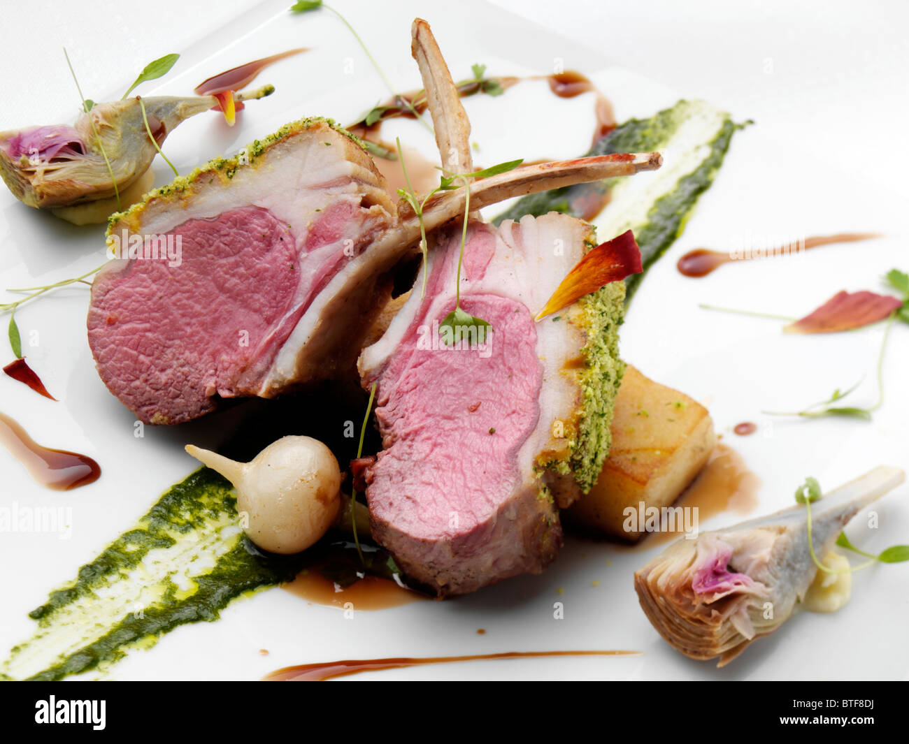 Individual portion of lamb rack Stock Photo - Alamy