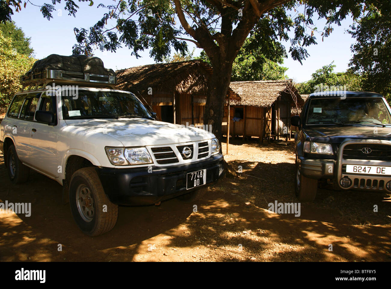 Madagascar, Ankarana Special Reserve. Tourists travelling in 4 wheel ...