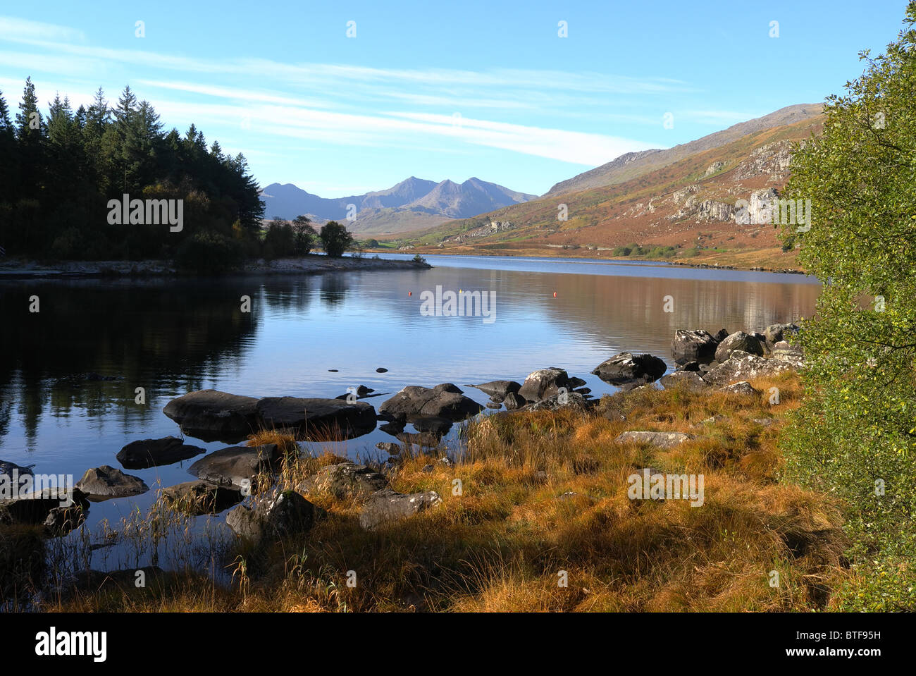 Snowdon and Llynau Mymbyr from Capel Curig Stock Photo - Alamy