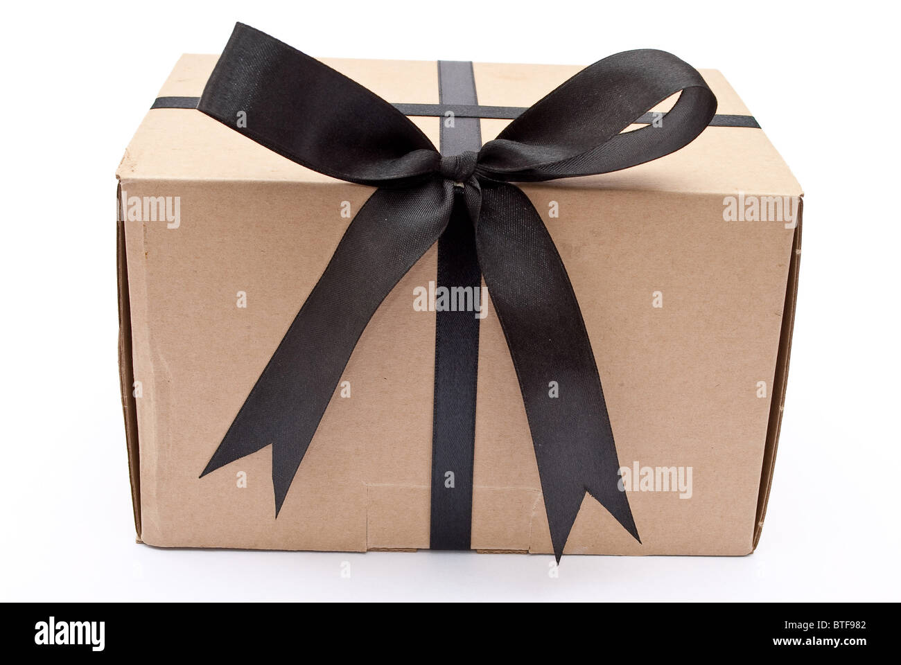 Box with black bow Stock Photo - Alamy