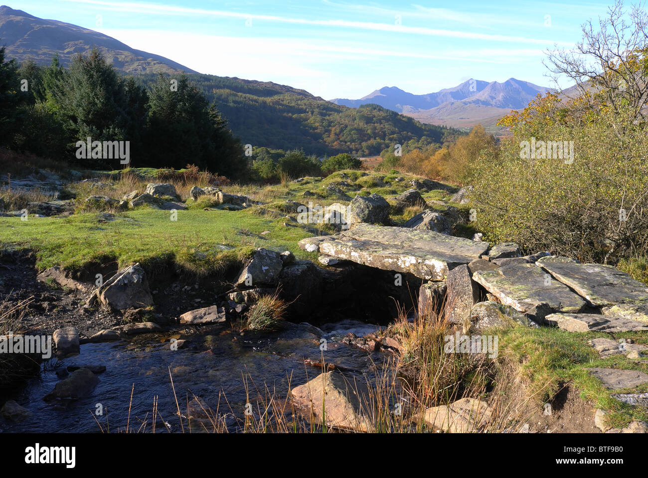 Clapper Bridge near Capel Curig Snowdonia Stock Photo - Alamy