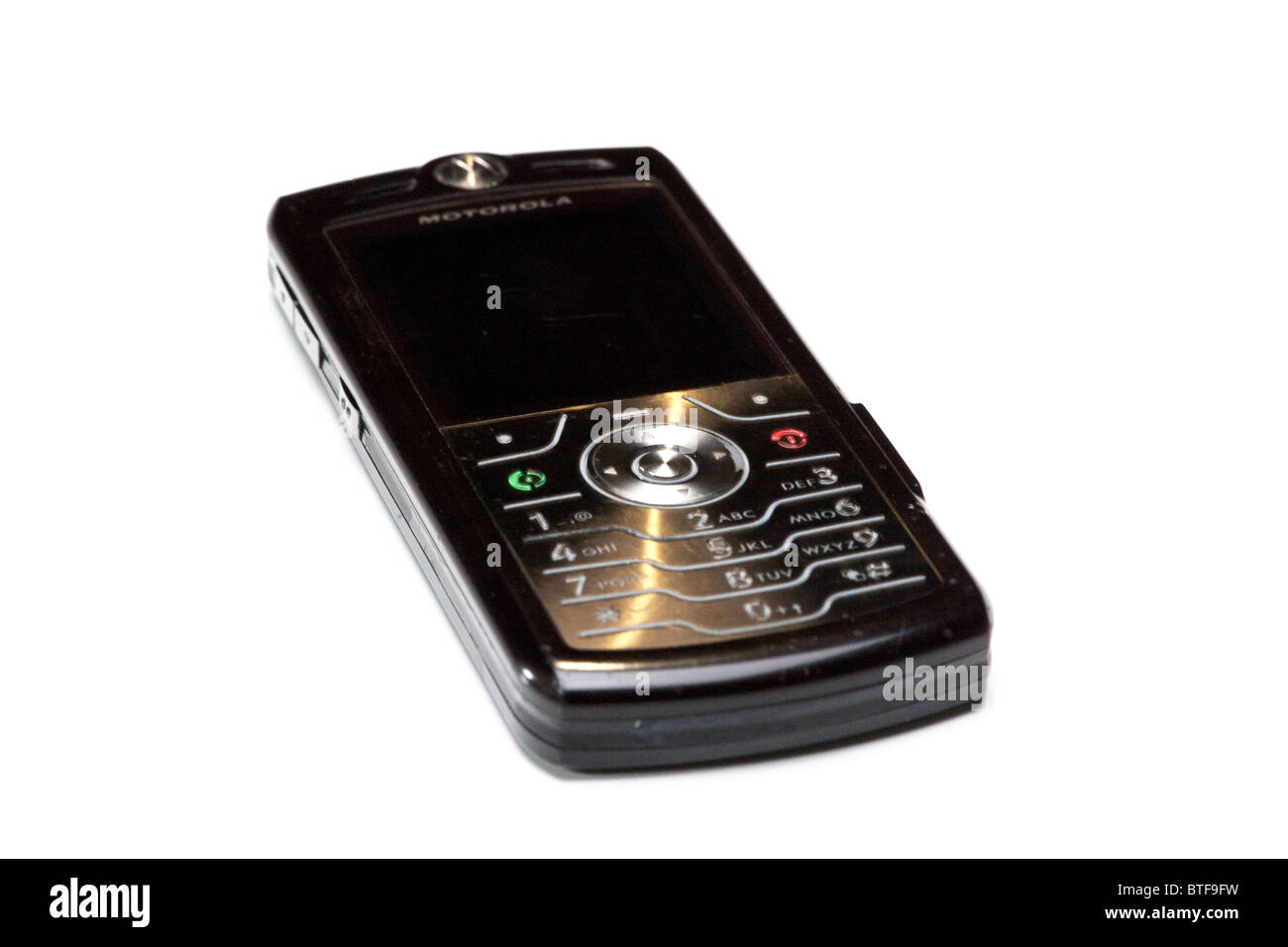 Cell phone on white background Stock Photo - Alamy