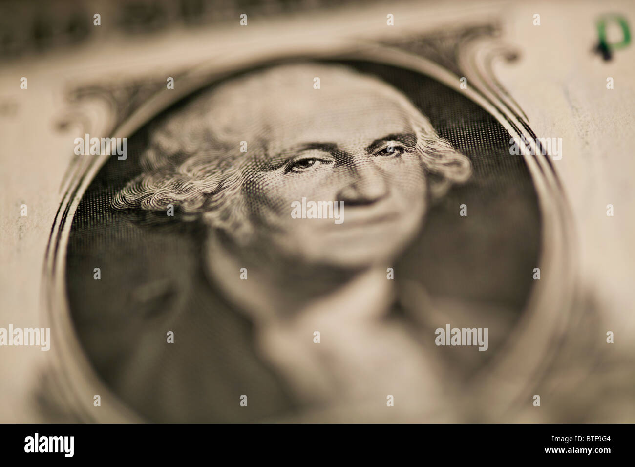 Close up of George Washington on one dollar bill Stock Photo - Alamy
