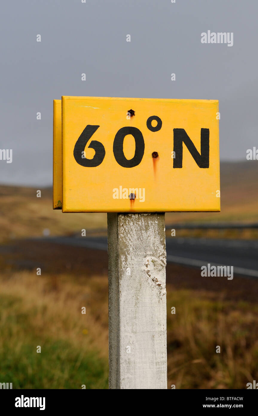 Shetland Islands Sign 60 degrees North the latitude of the Islands ...