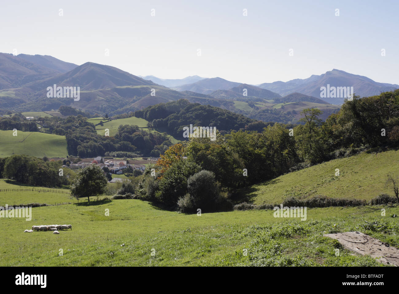 Landscape of the Pyrenees mountains, Pays Basque, France Stock Photo ...