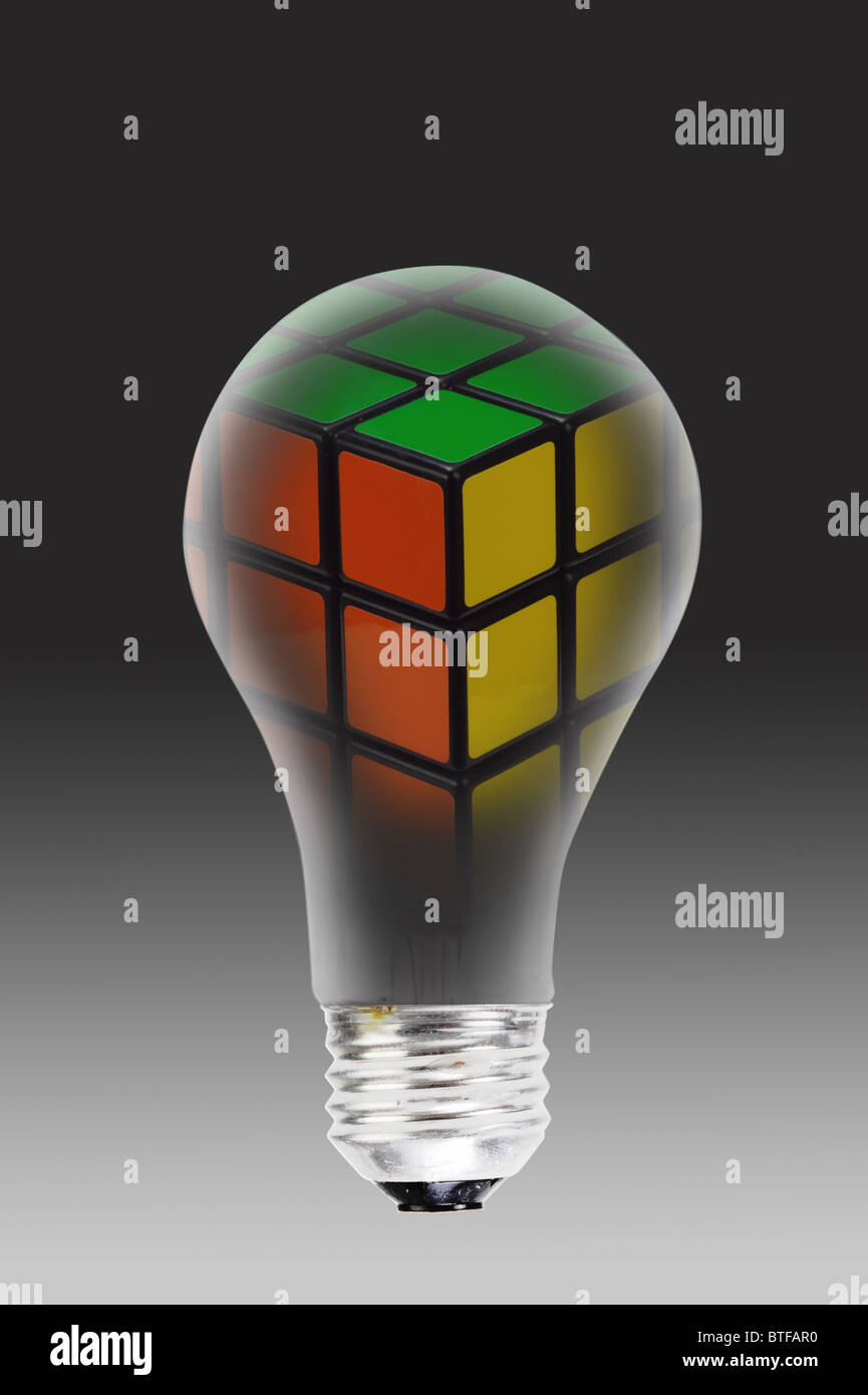 Cube in a light bulb Stock Photo - Alamy