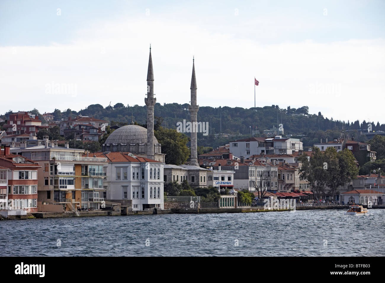 Istanbul mosque and yali's on the Asian shore of the Bosphorous Stock ...