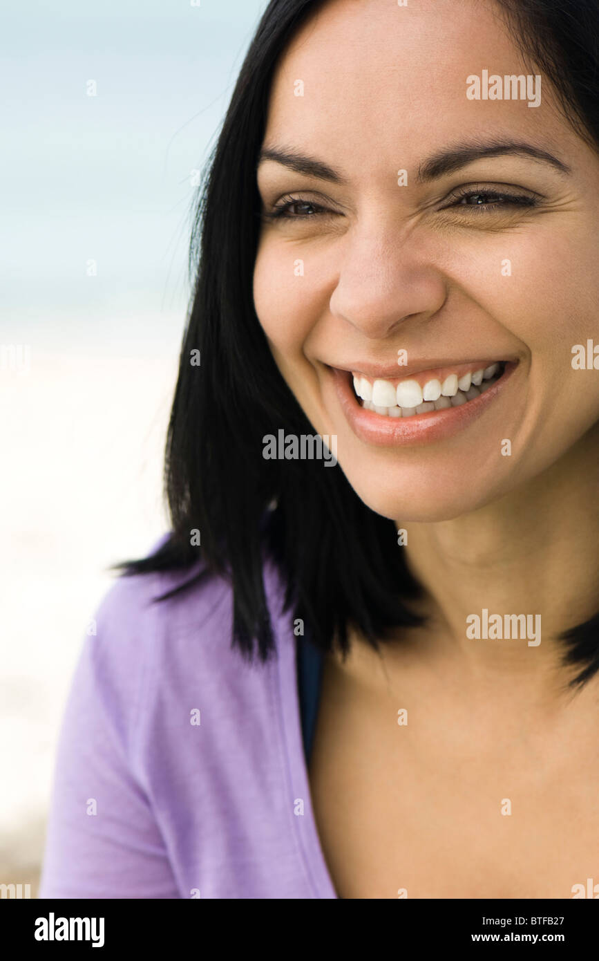 Woman smiling, portrait Stock Photo - Alamy