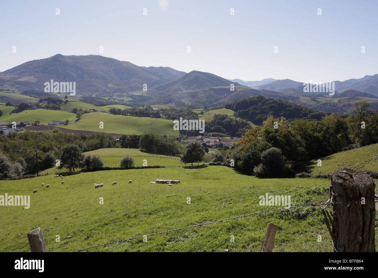 Landscape of the Pyrenees mountains, Pays Basque, France Stock Photo ...