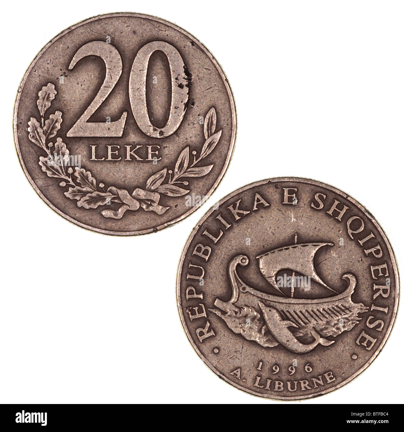 20 Lekë Coin Albania Stock Photo - Alamy