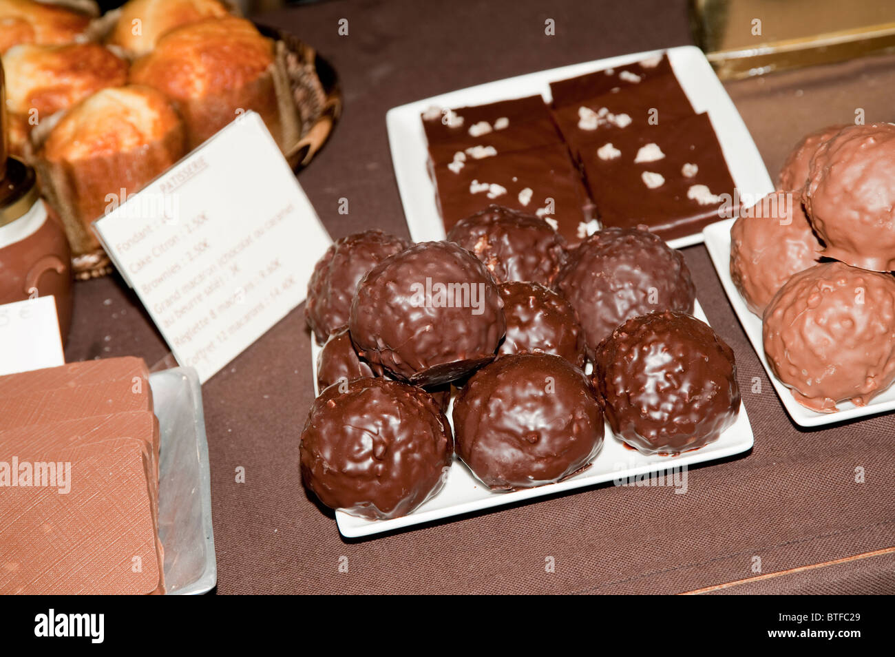 Assorted chocolate on display at Paris "Salon du Chocolate", Chocolate ...