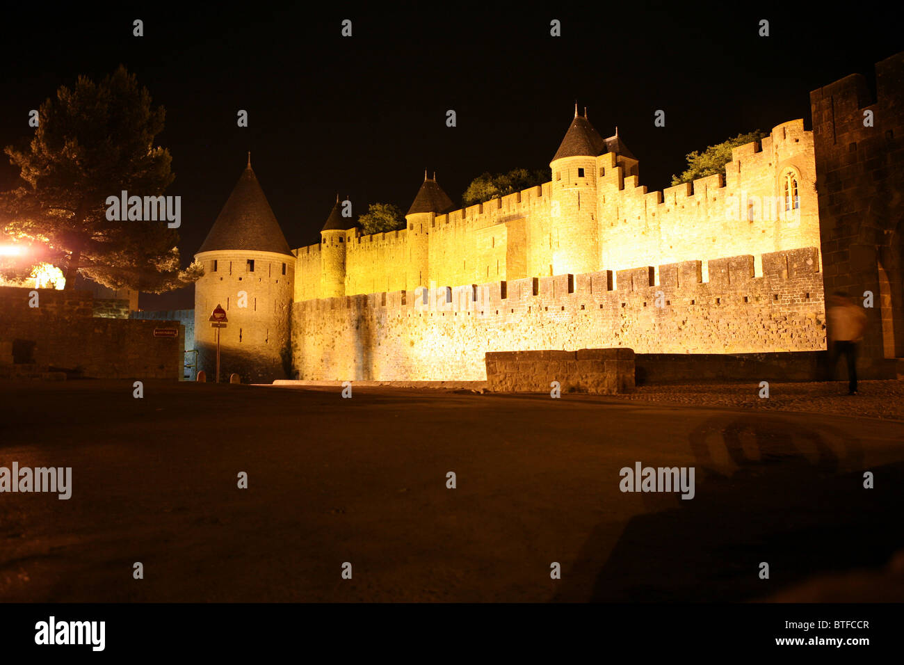 Carcassone at Night Stock Photo - Alamy