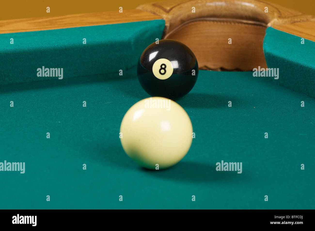 lining up the 8-ball Stock Photo - Alamy