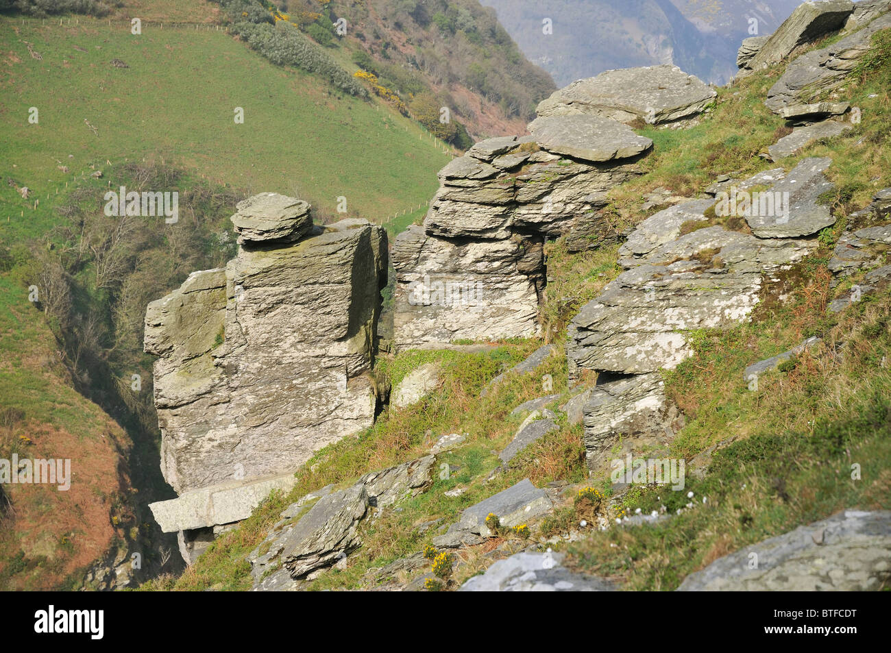 Shattered Devonian Limestone Rock outcrop of Castle Rock, Valley Of The ...
