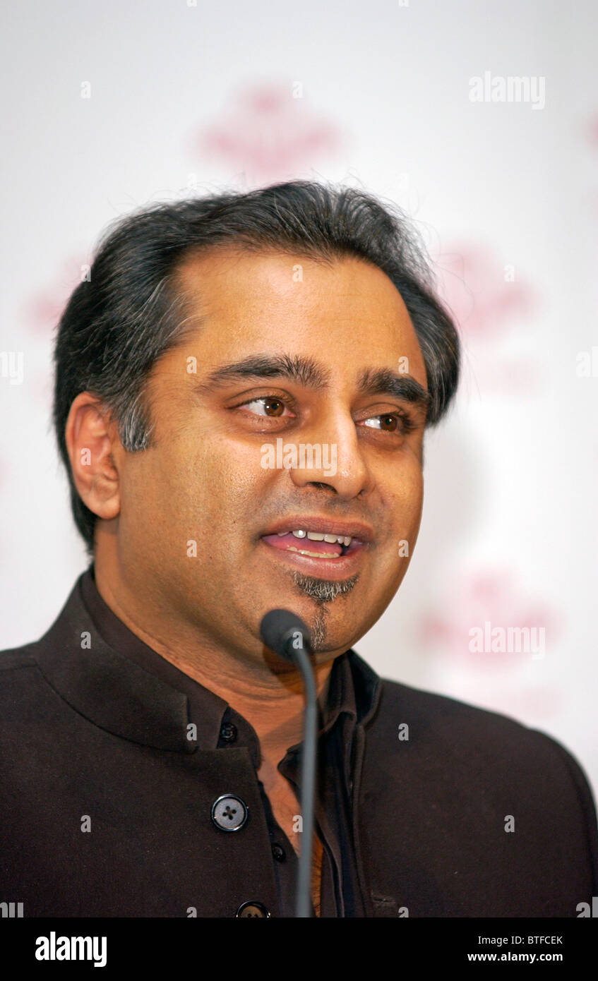 Sanjeev Bhaskar, actor and comedian from The Kumars, making speech at ...