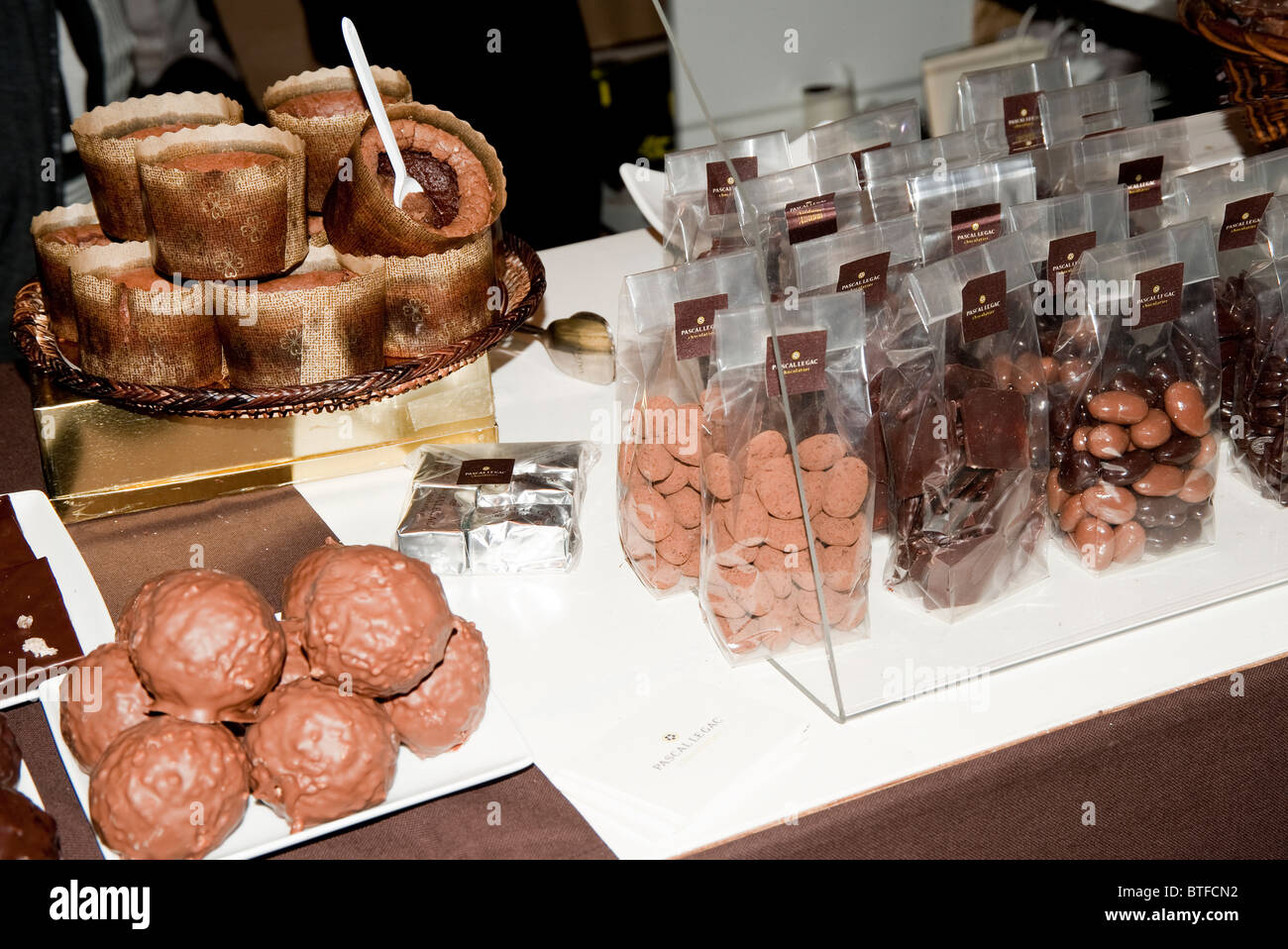 Assorted chocolate on display at Paris "Salon du Chocolate", Chocolate ...