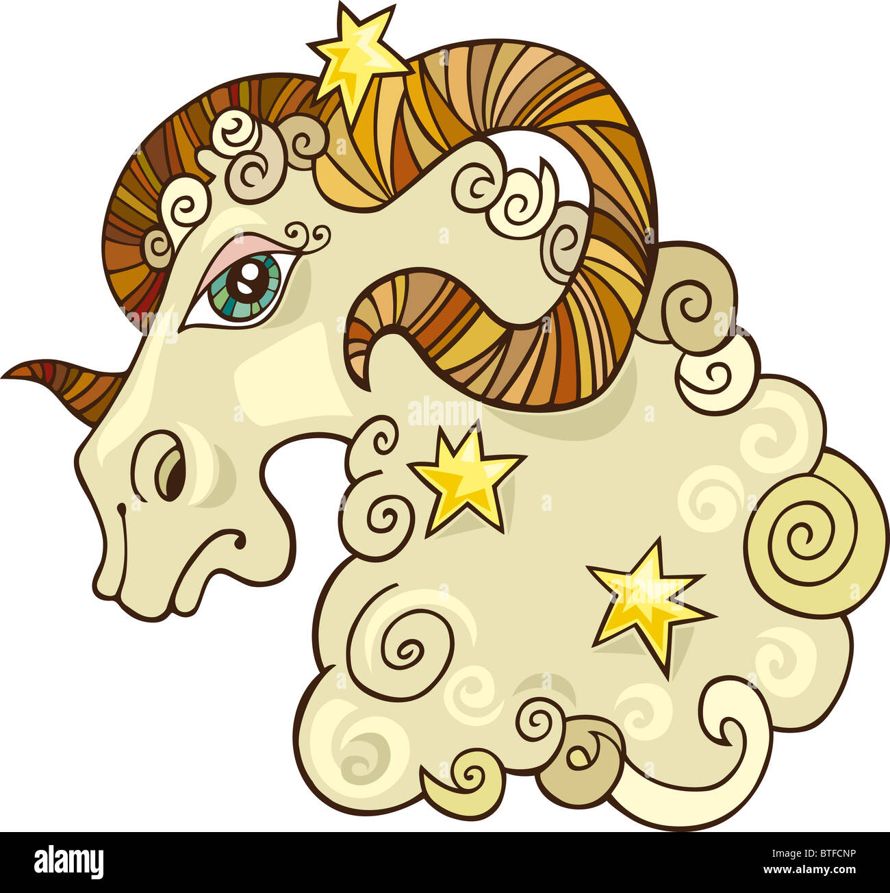 Illustration of zodiac aries sign Stock Photo - Alamy