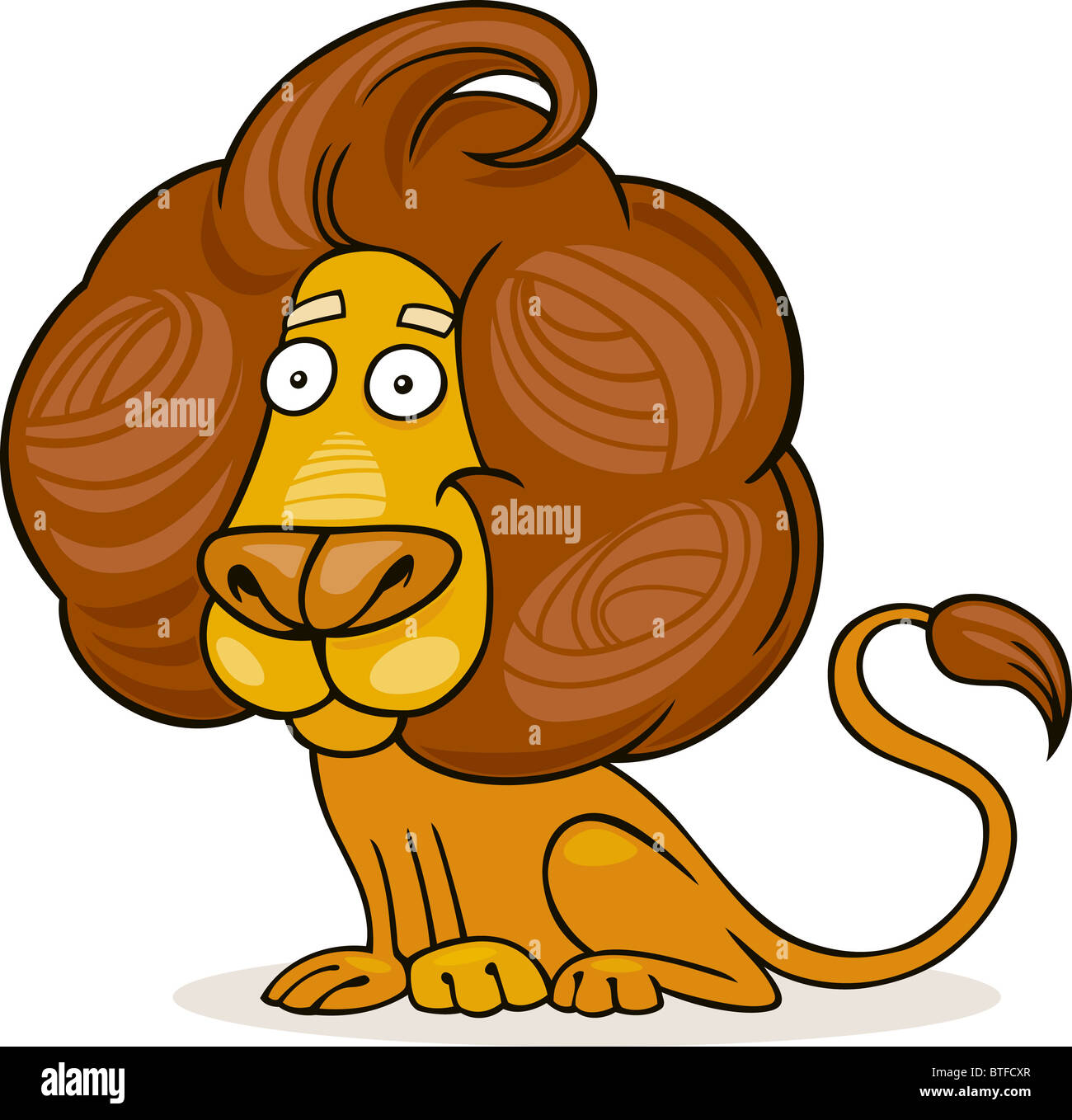 Cartoon illustration of zodiac leo Stock Photo - Alamy
