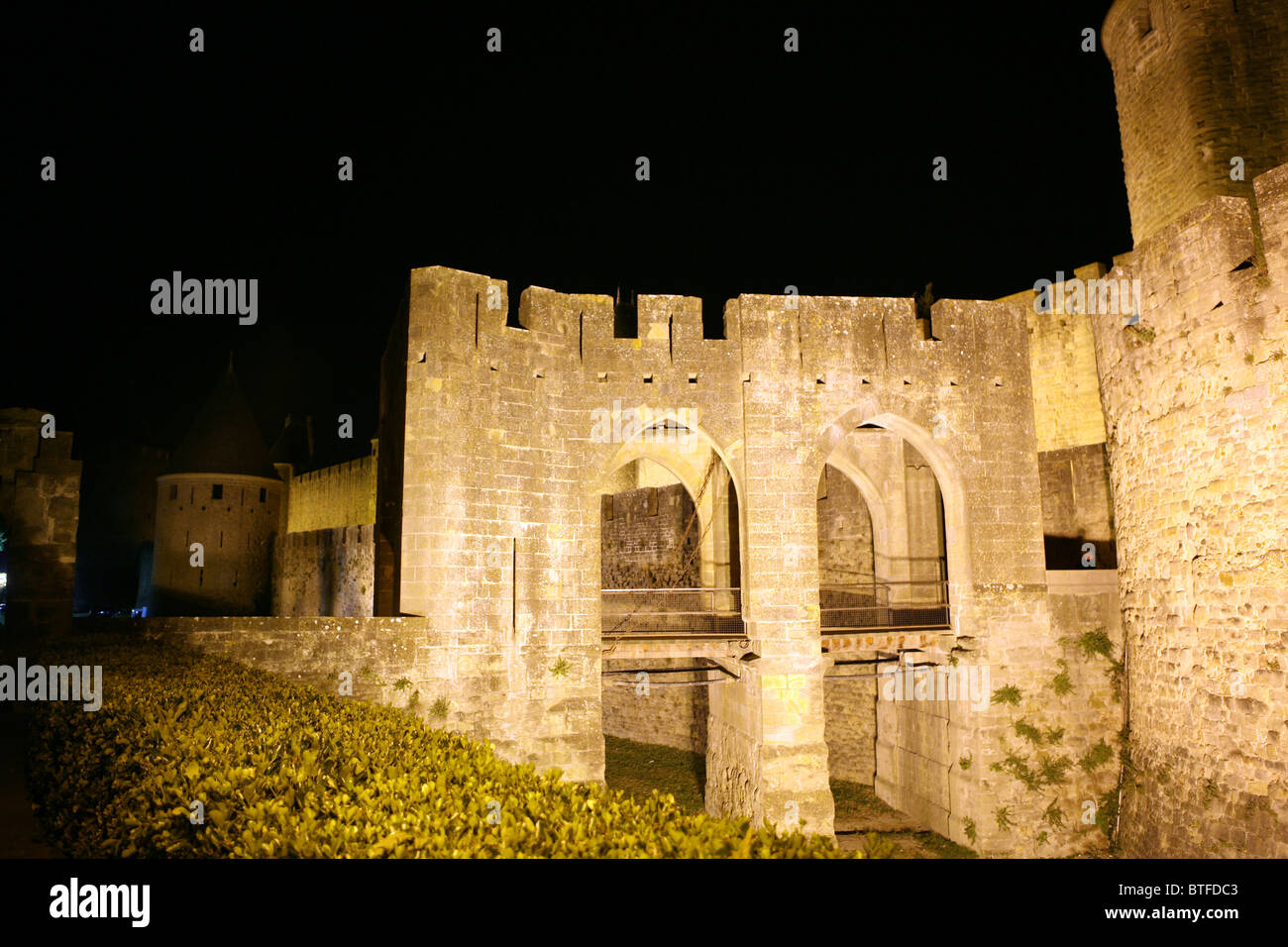 Carcassone at Night Stock Photo - Alamy