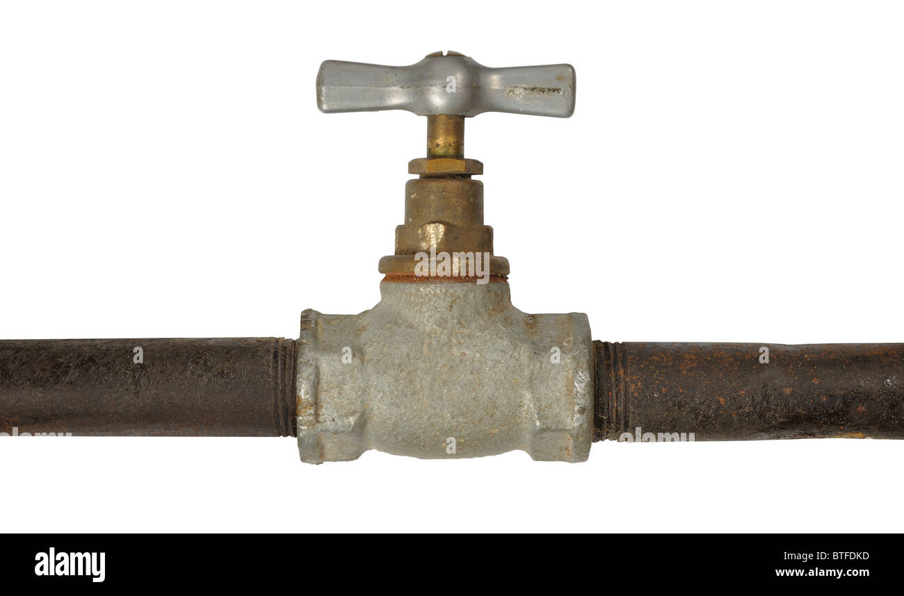 Old pipe valve Cut Out Stock Images & Pictures - Alamy