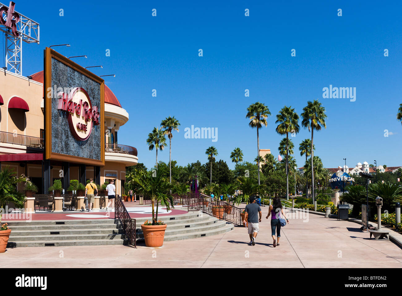 Hard Rock Cafe and the lakefront promenade, City Walk, Universal ...