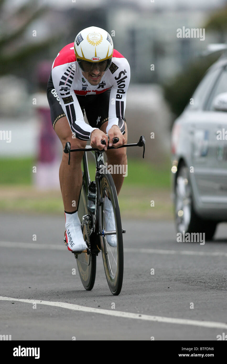Fabian CANCELLARA of Switzerland racing to victory in the Elite Men's ...