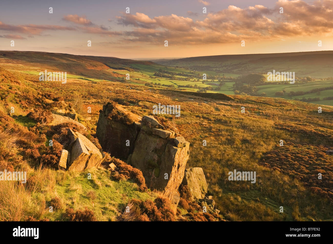View across to Blakey Ridge from Blakey Howe in The North York Moors ...
