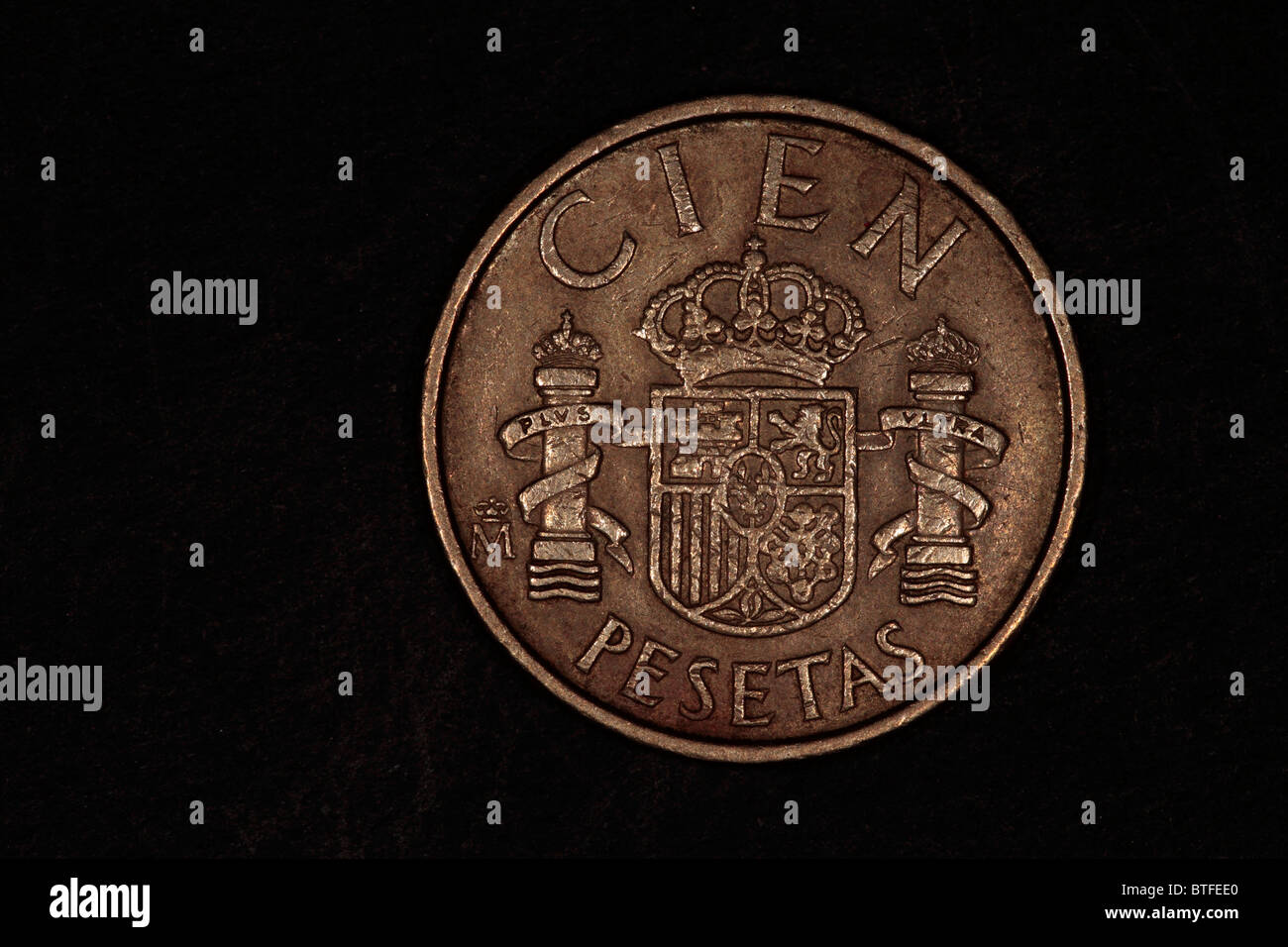 Coin Spanish Pesetas Stock Photo - Alamy