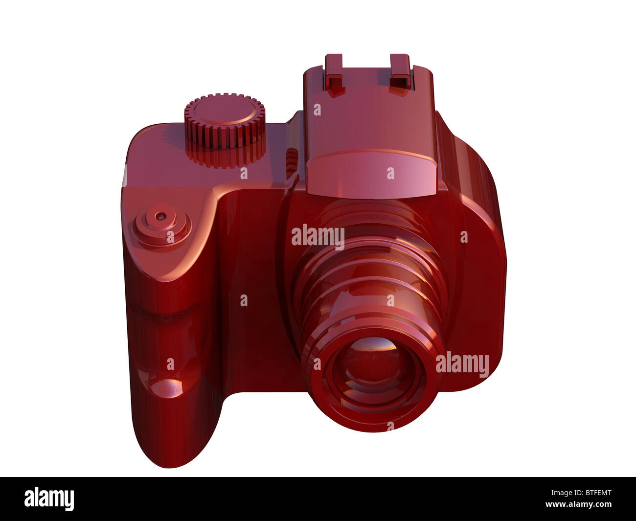 3d render of DSLR camera isolated on white viewed from front Stock ...