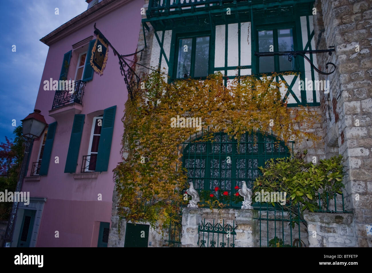 Paris, France, Montmartre District, Private House, Front Wall, Facade ...