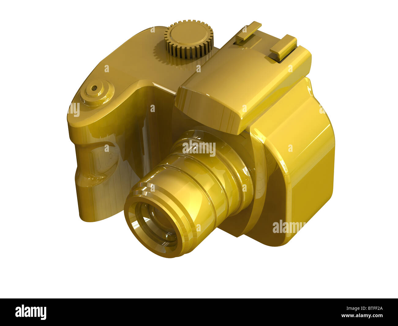 3d render of DSLR camera isolated on white viewed from front Stock ...