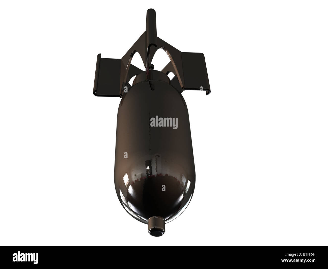 3d render of bomb falling isolated on white background Stock Photo - Alamy