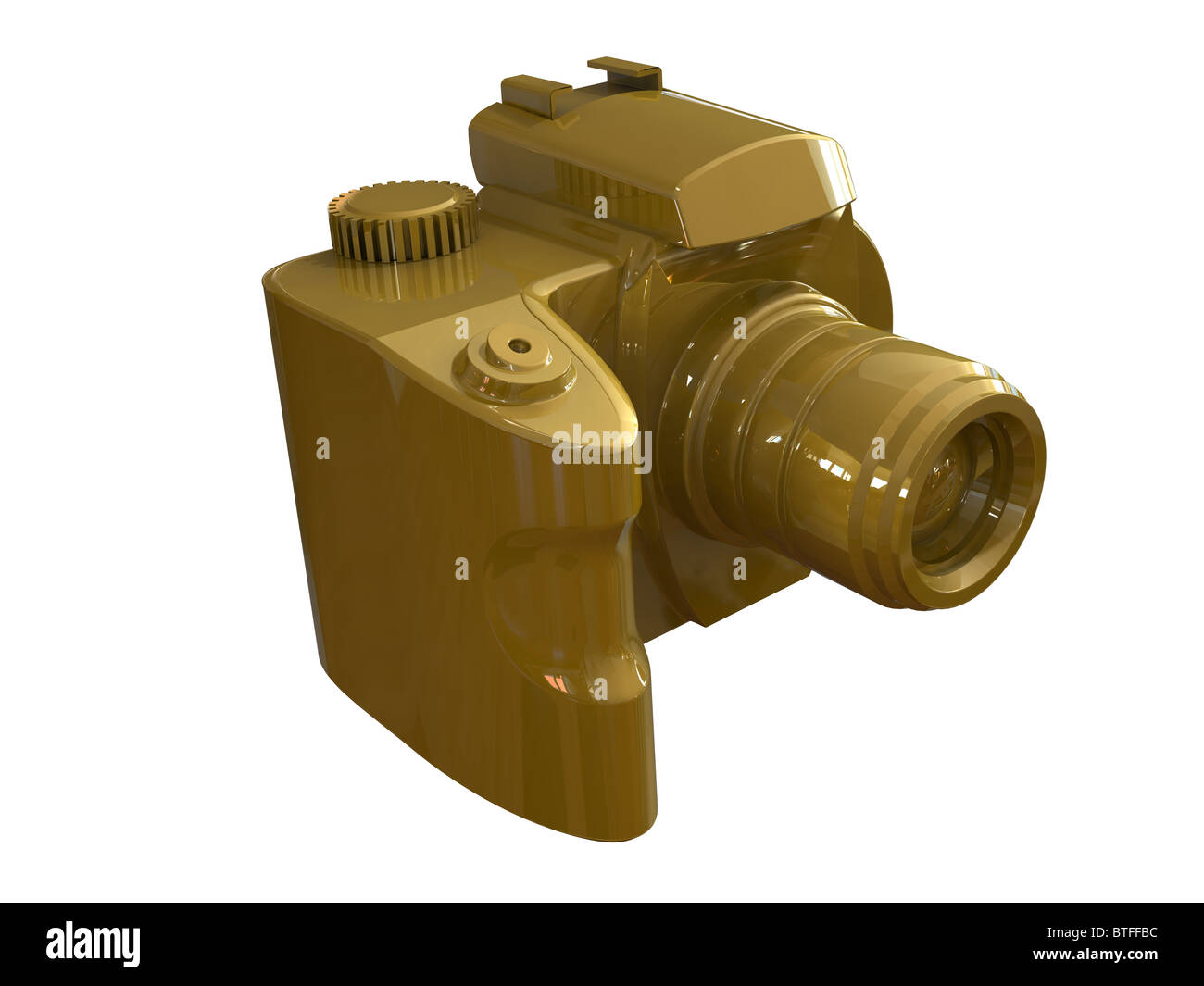 3d render of DSLR camera isolated on white viewed from front Stock ...