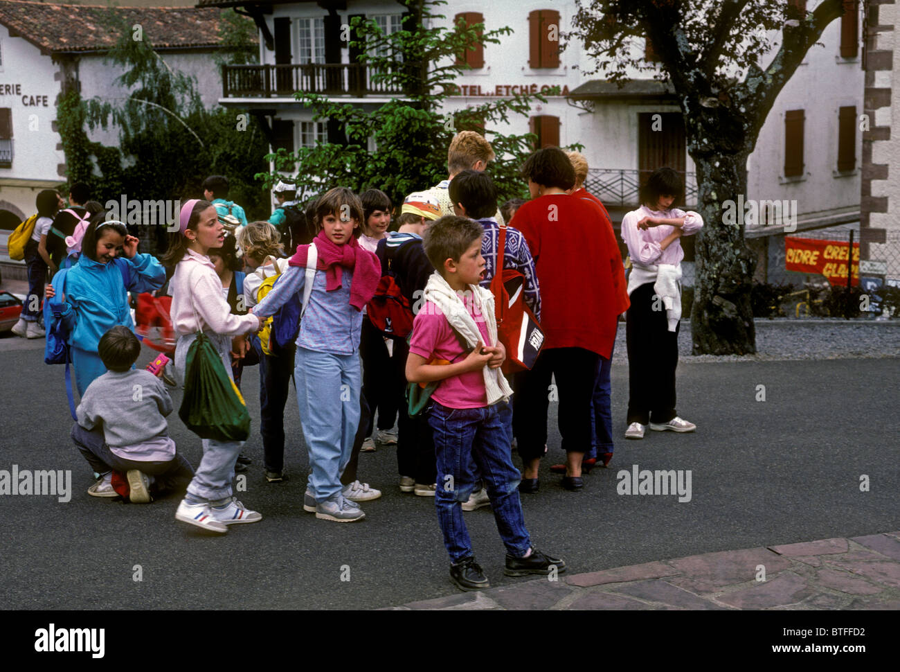 French Basque people boys girls children schoolchildren students on ...