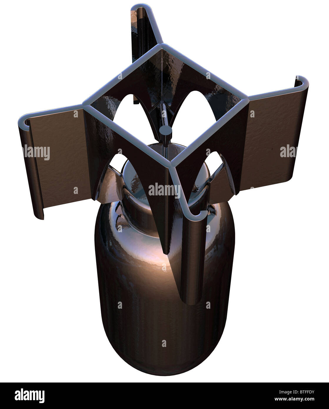 3d render of bomb falling isolated on white background Stock Photo - Alamy