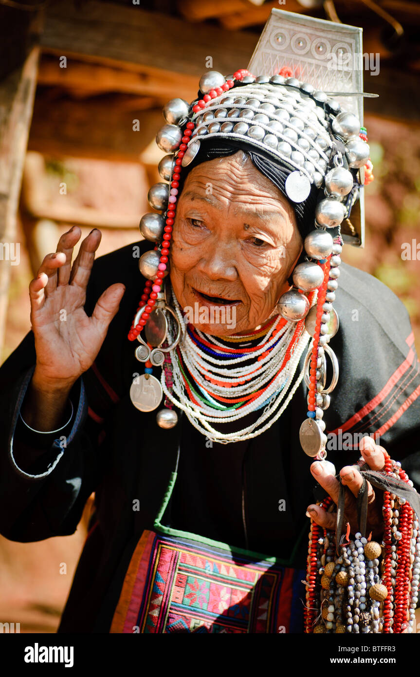 Woman in a village in Chiang Rai province, northern Thailand Stock ...