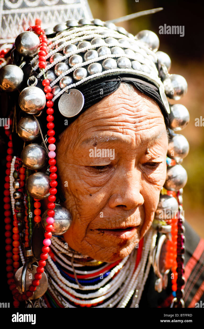 Woman in a village in Chiang Rai province, northern Thailand Stock ...