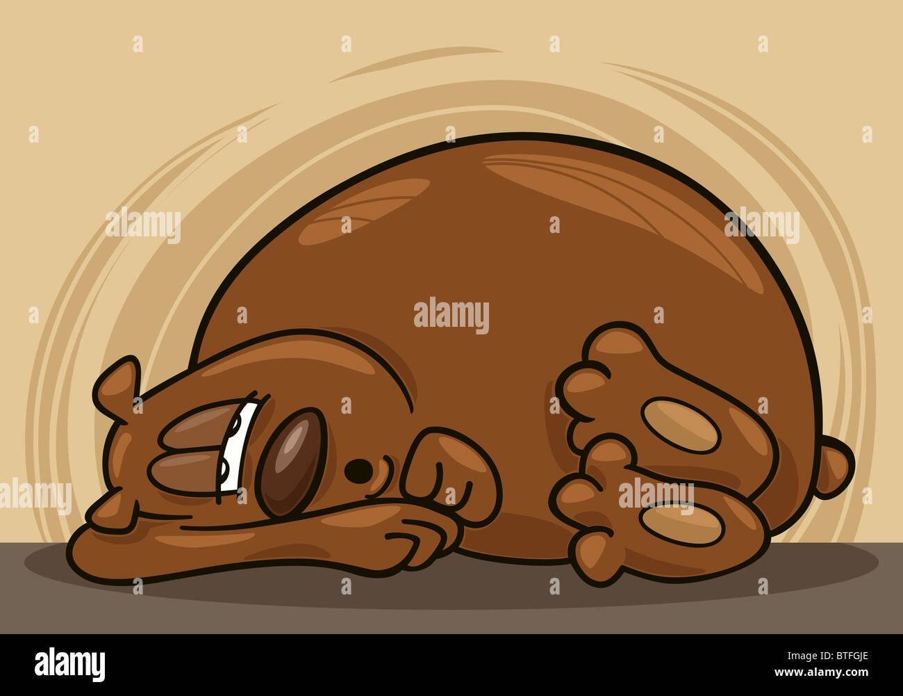 Illustration of sleepy bear preparing to torpidity Stock Photo - Alamy