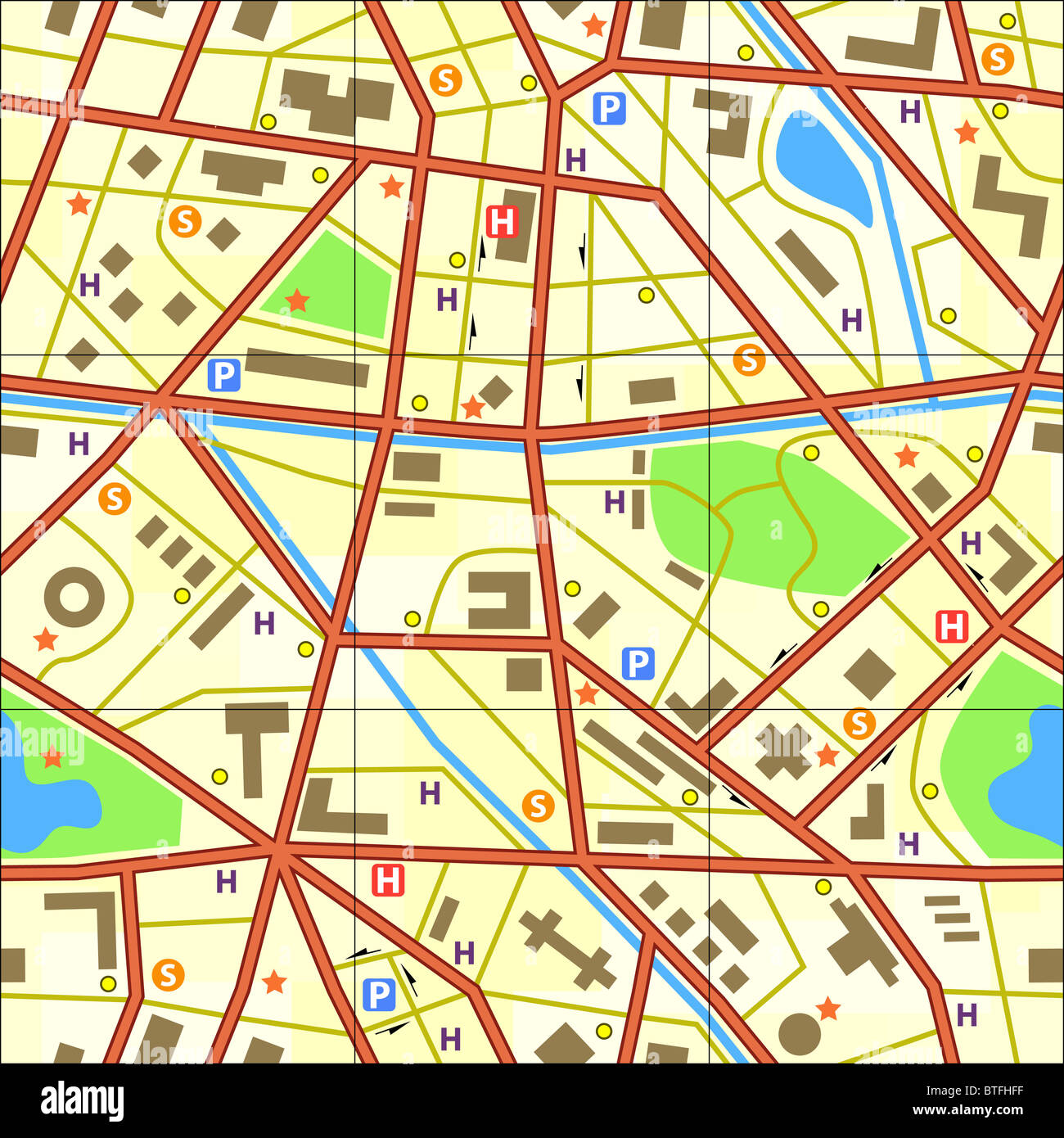 Illustration street map without names hi-res stock photography and ...