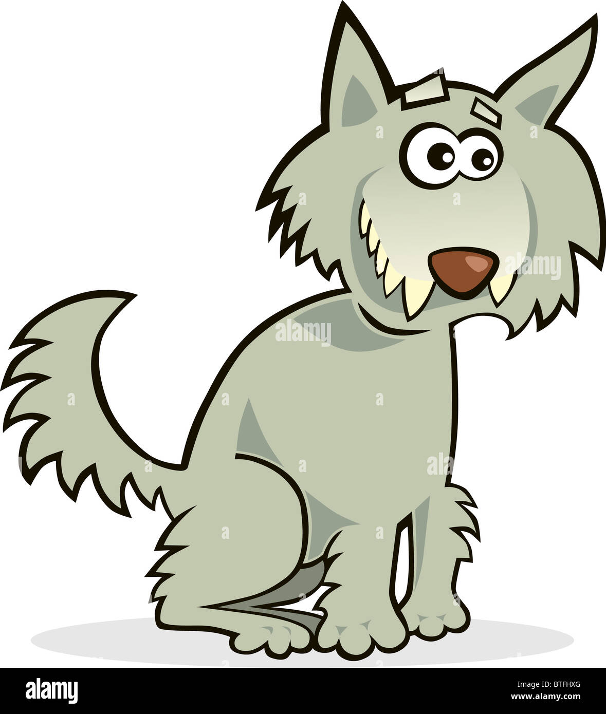 Cartoon illustration of funny wolf Stock Photo - Alamy