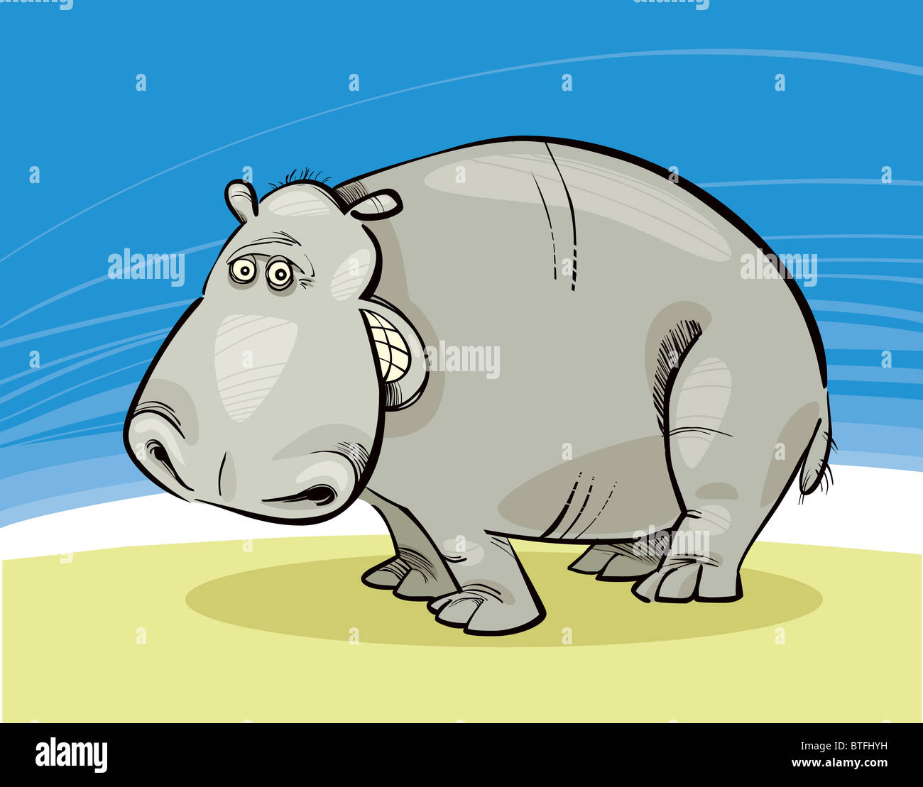Illustration of funny smiling Hippopotamus Stock Photo - Alamy