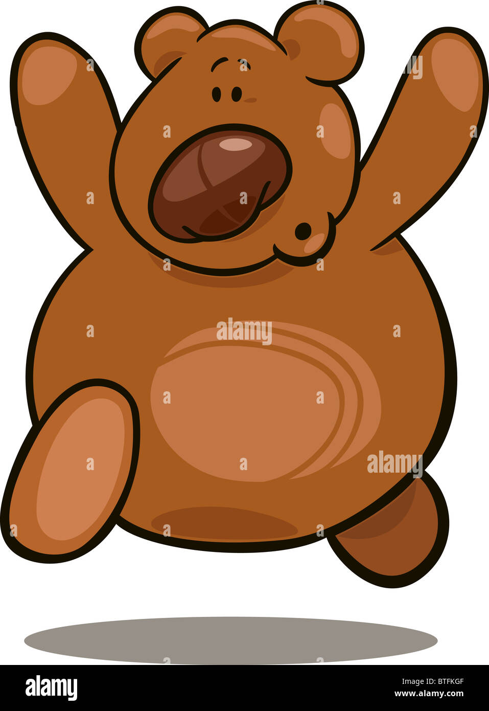 cartoon illustration of running teddy bear Stock Photo - Alamy