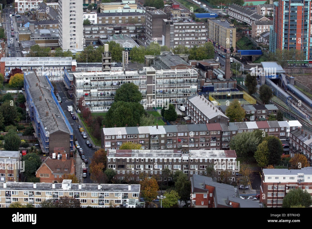 Blocks of low rise and high rise flats in London Stock Photo - Alamy