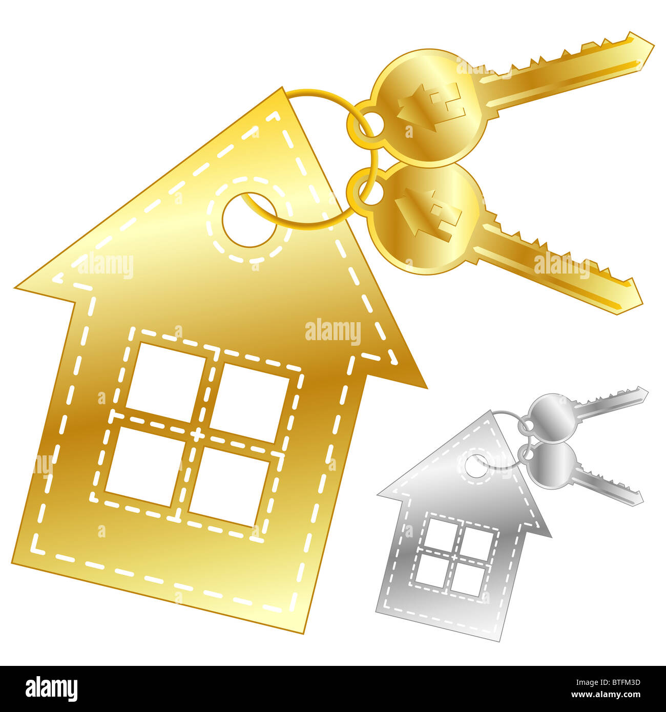 Icon with house and bunch of keys, element for design, vector ...