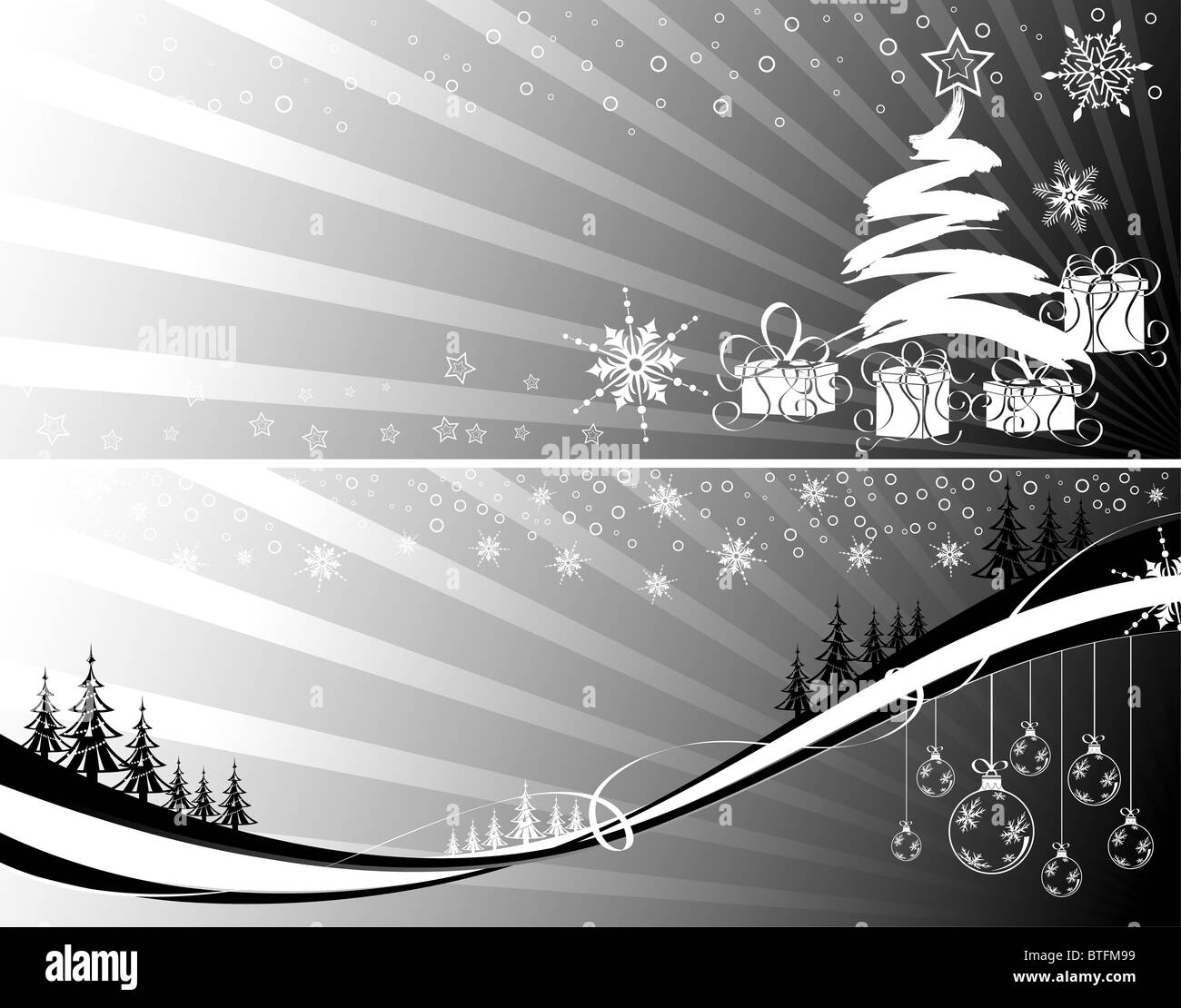 Two Christmas background with tree and wave pattern, element for design ...