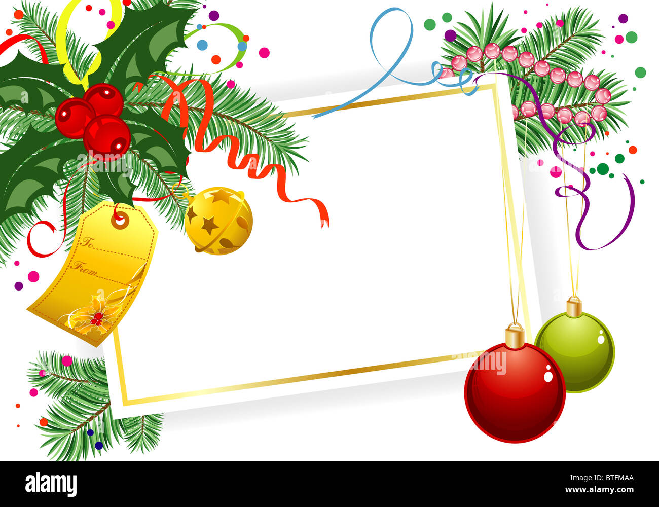 Christmas theme with mistletoe, bell, element for design, vector ...
